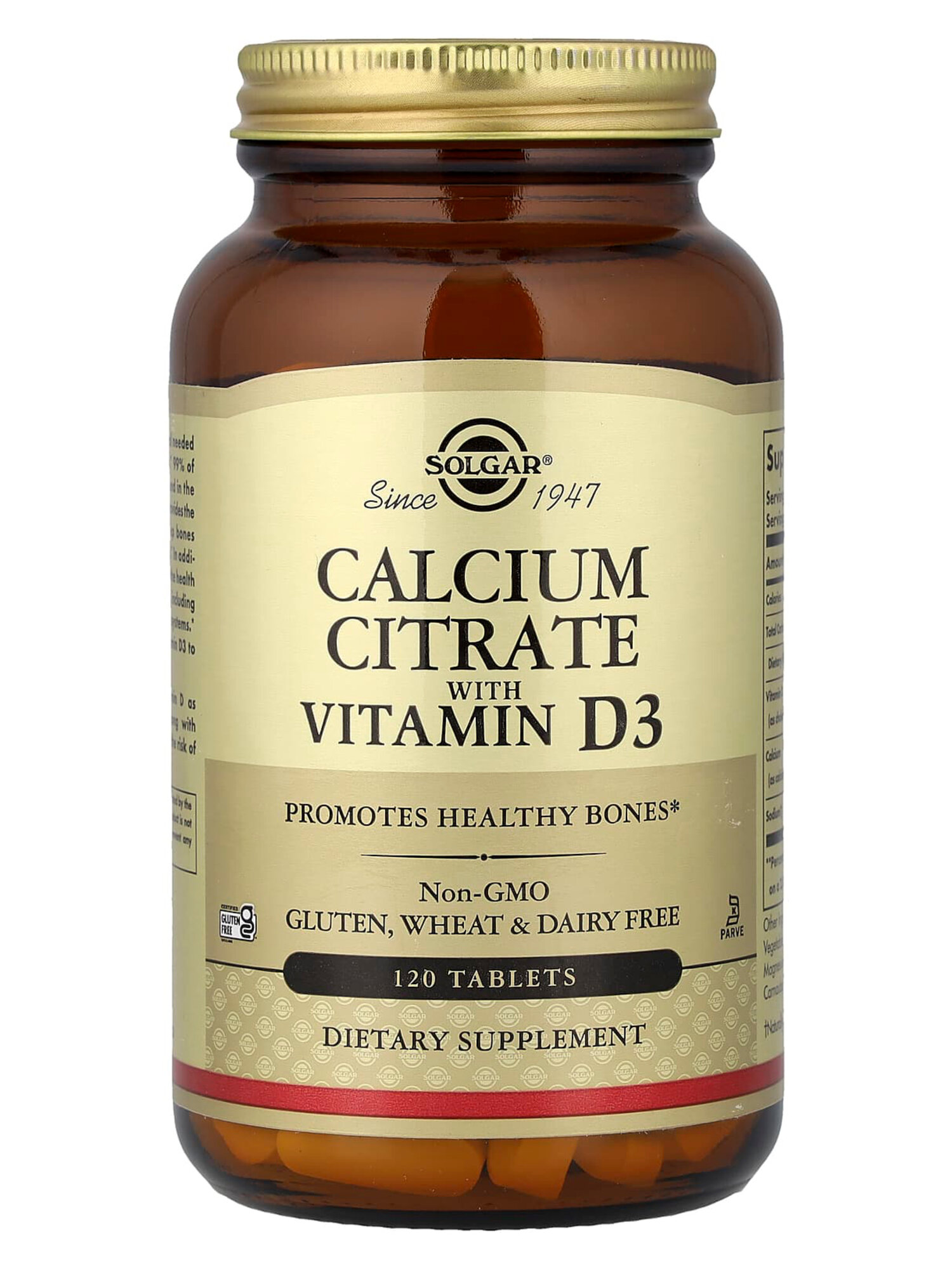 Solgar Calcium Citrate with Vitamin D-3, кальций и витамин Д-3, 120 таблеток