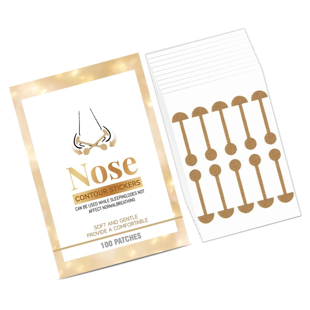 100шт Неброские Пластыри Для Придания Формы Носу Подтягивающие Полоски Для Носа Естественное Улучшение Переносицы Удобная Одежда На Весь День