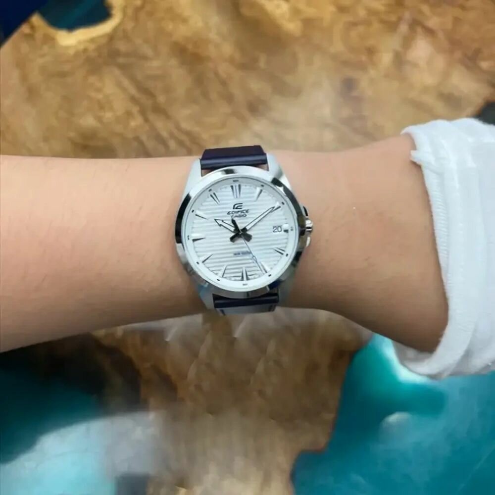 Наручные часы CASIO, серебряный, синий — фото 1