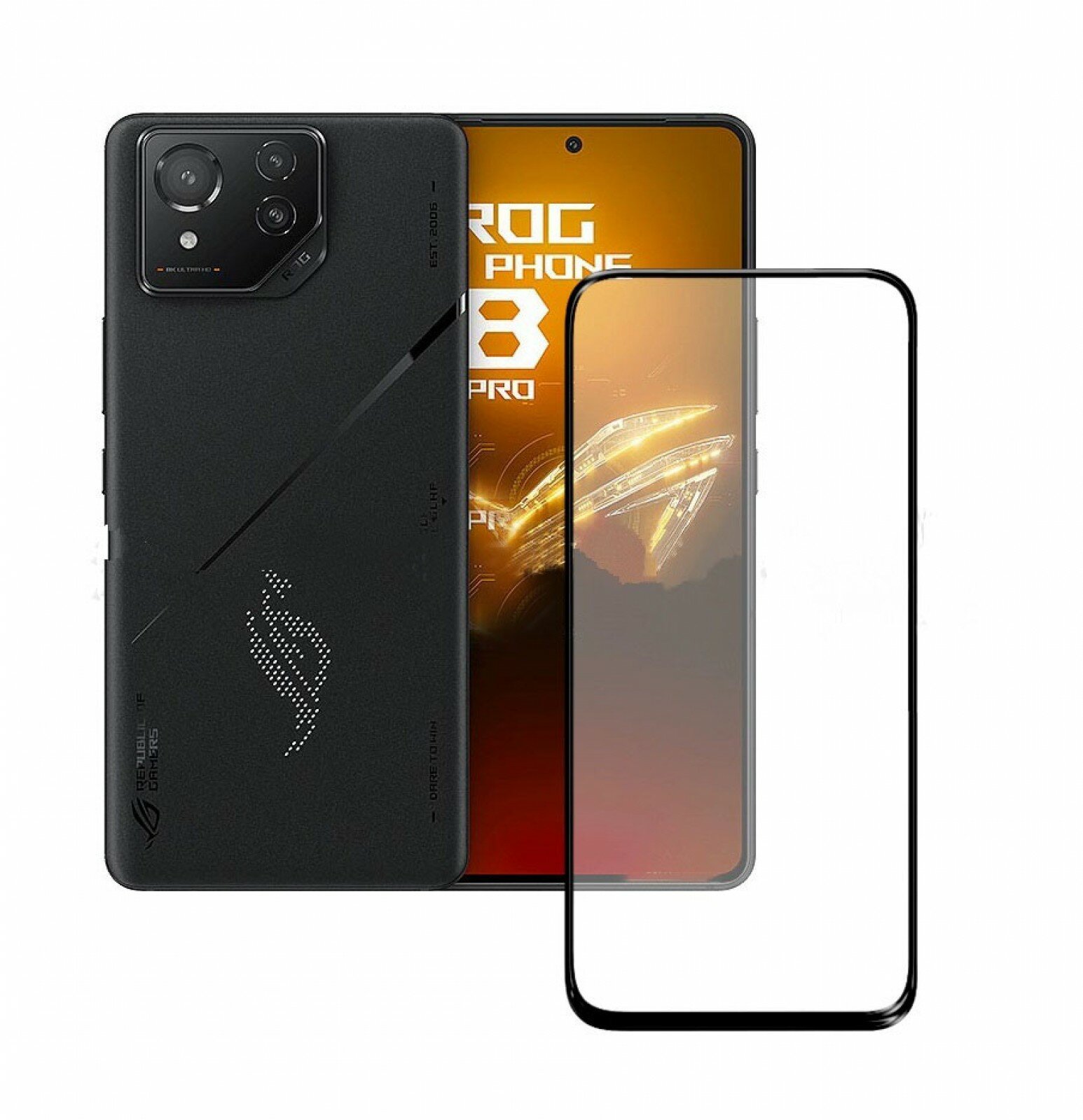 Защитное 3D/5D стекло MyPads 5D Forti Glass для Asus ROG Phone 8 и ROG Phone 8 Pro с олеофобным покрытием