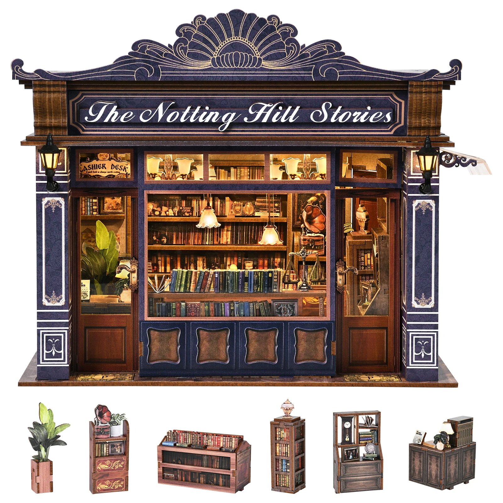Деревянный книжный магазин Notting Hill 3D пазл