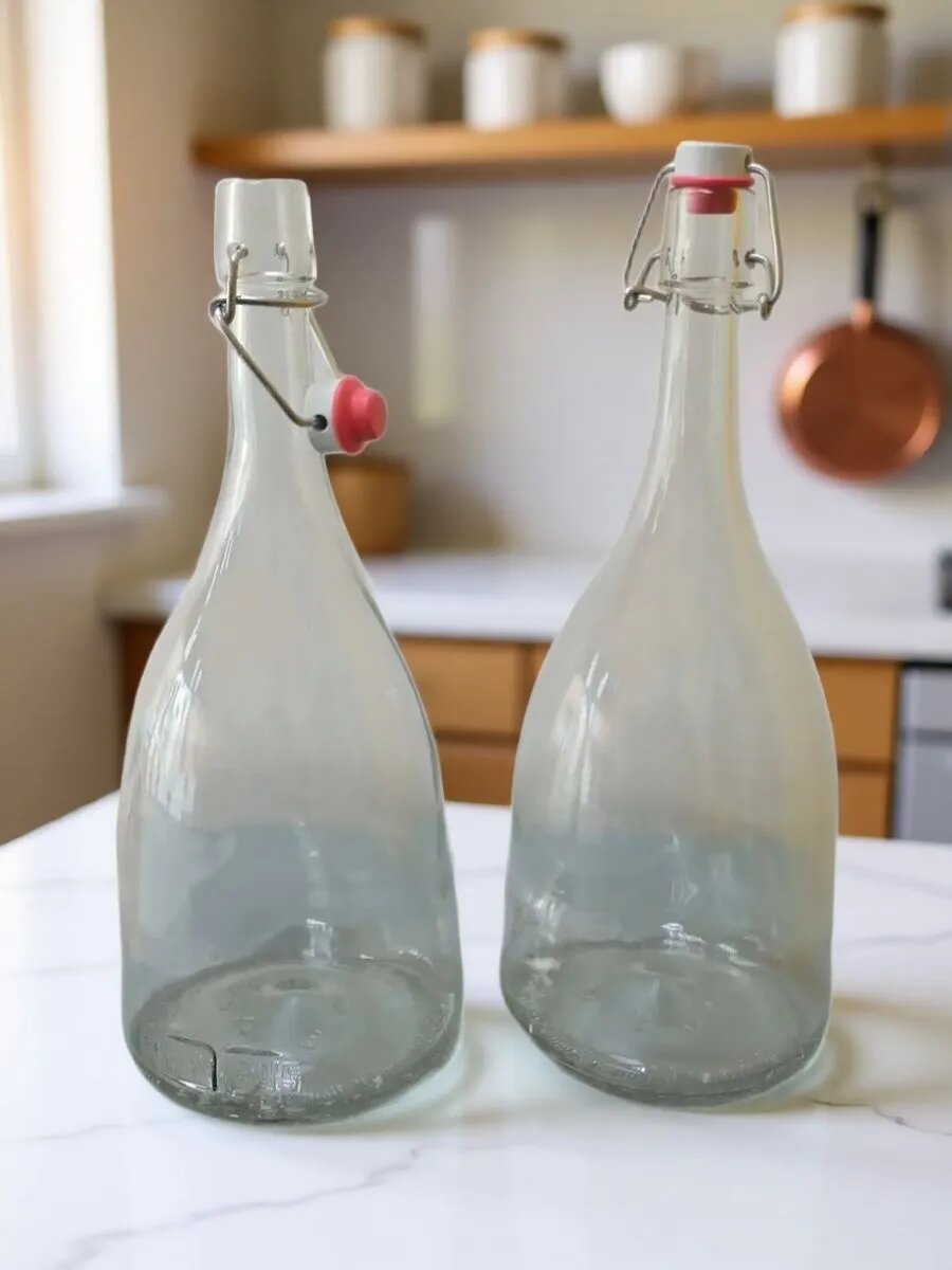 Набор из 2-х стеклянных бутылок Бабл 1.5л с бугельным замком