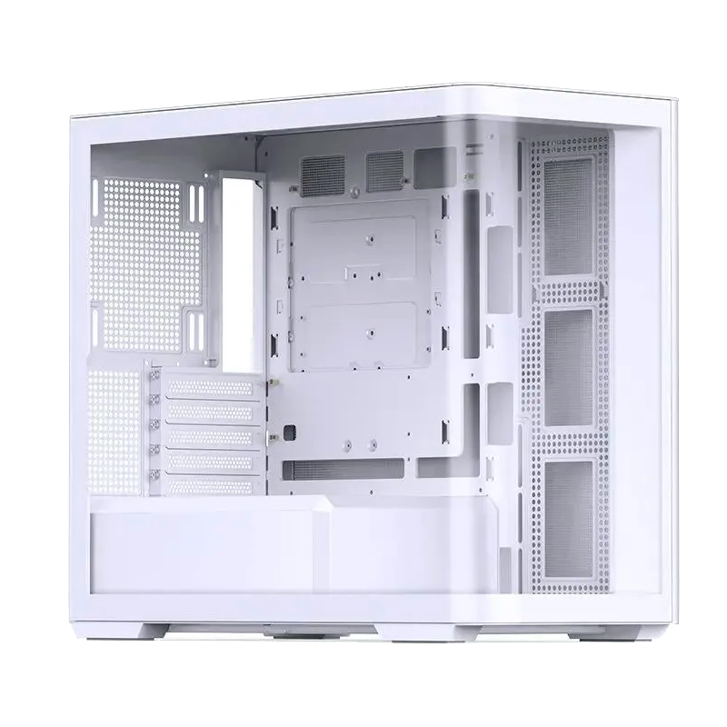 Корпус без блока Case JONSBO D300, Mini-Tower, TG, no fan, 2xUSB-A 3.2 + 1xUSB-C 3.2, mATX, mITX White