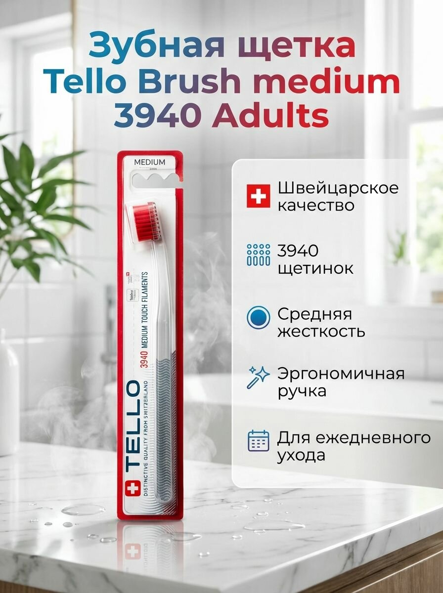 Зубная щетка Tello Brush medium 3940 Adults