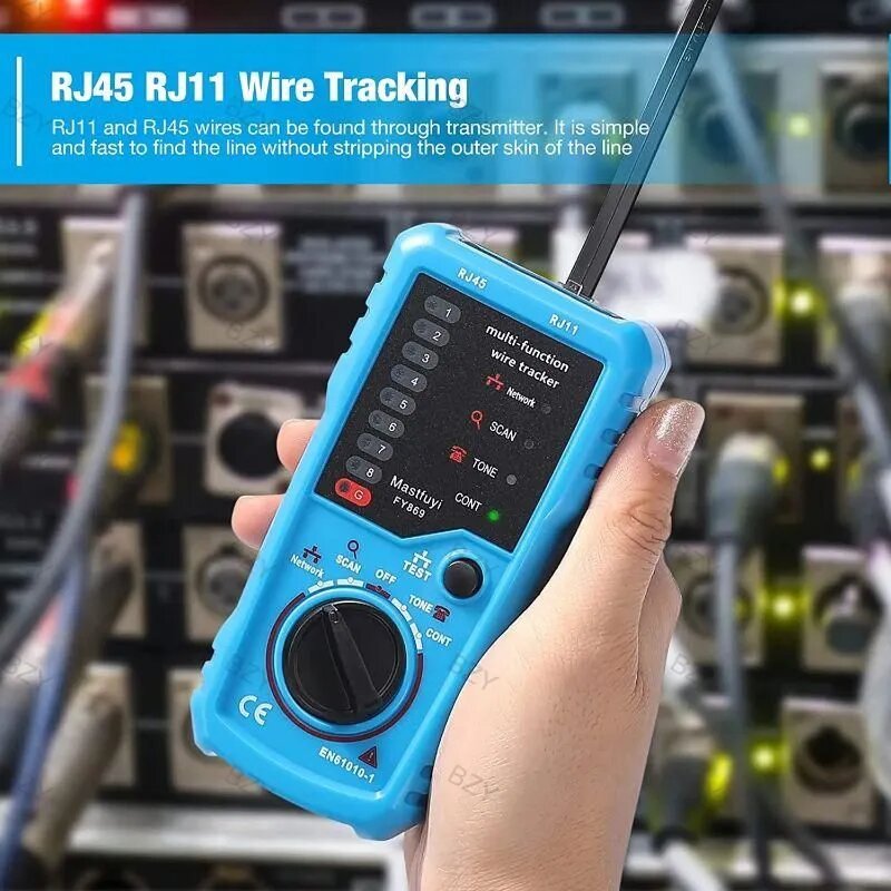 Кабельный Lan Тестер Mastfuyi FY869 RJ45 RJ11 Wire Tracking Многофункциональный тестер