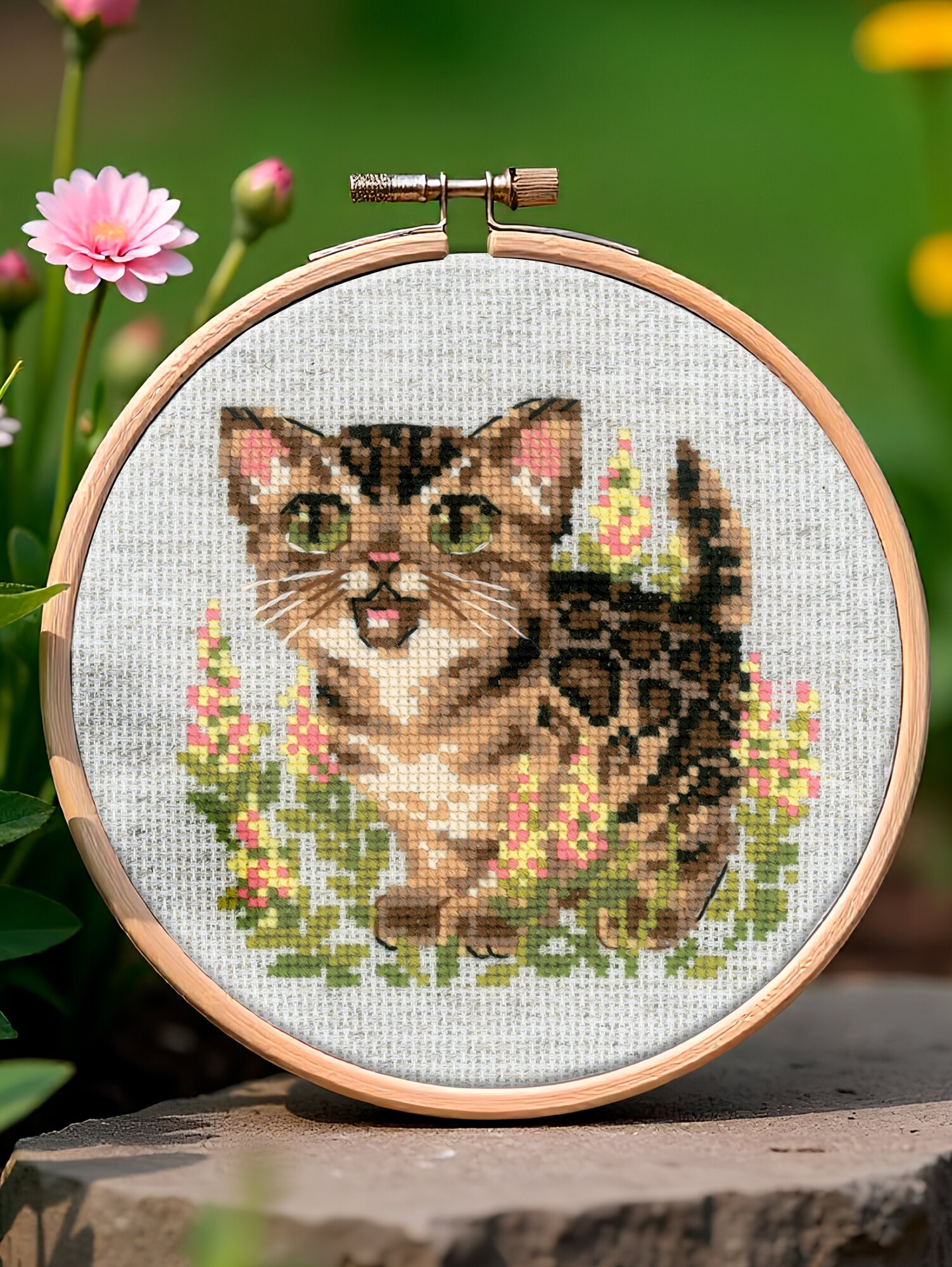 Набор для вышивания крестом Риолис, вышивка крестиком "Бенгальский котёнок", 15*15 см, 2119