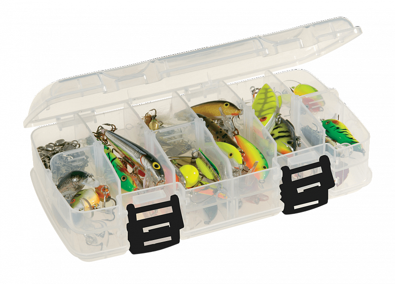 Коробка для приманок двухсторонняя Plano 345023 Dbl Sided Clear W Black Latches, 12-18 отсеков (1563