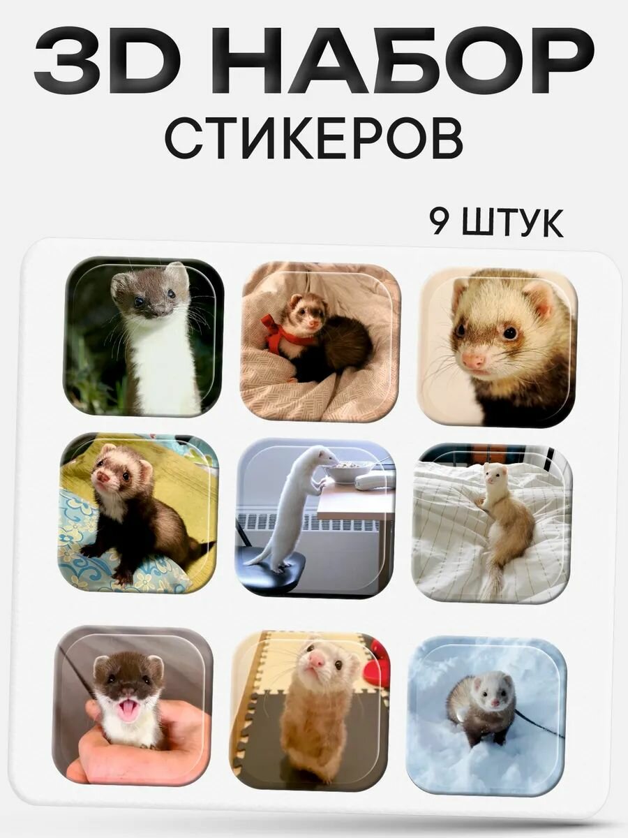 3D стикеры на телефон хорек
