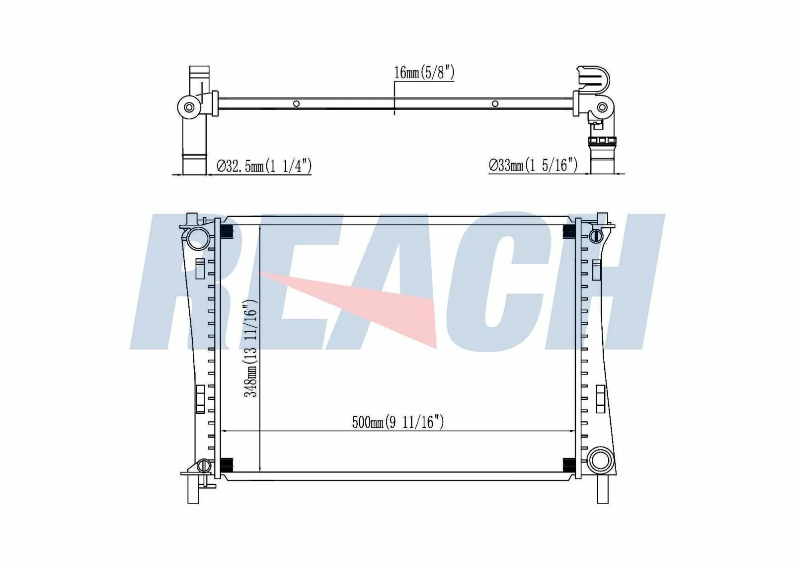 Радиатор REACH 1.40.13697.116 FORD FIESTA (2002) 1.2 2002-