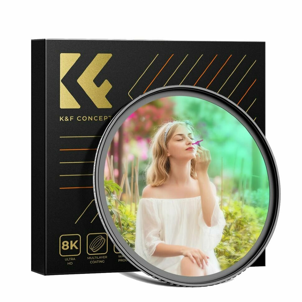 Светофильтр K&F Concept Nano-X White Pro Mist 1/4 52мм, гидрофобная поверхность