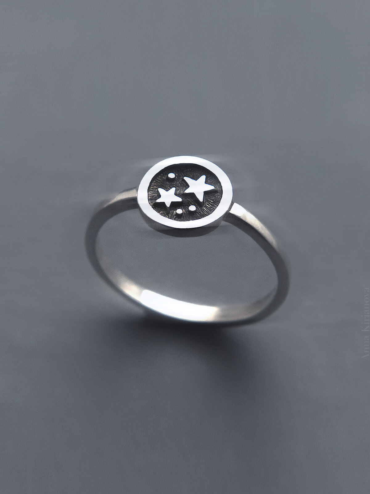 Кольцо тонкое, на фалангу, серебро, 925 проба, чернение