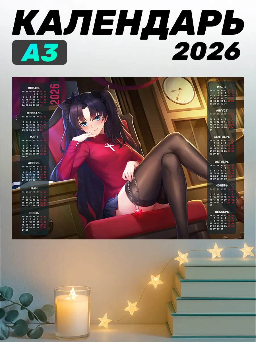 Календарь 2026 настенный Аниме Fate Рин Тосака