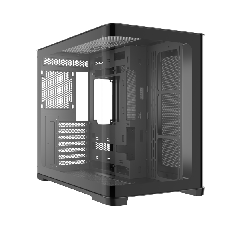 Корпус ПК SAMA V60E Black, Midi‑Tower, ATX/mATX/mITX, 2×USB 3.0, 1×USB 3.2 Type‑C