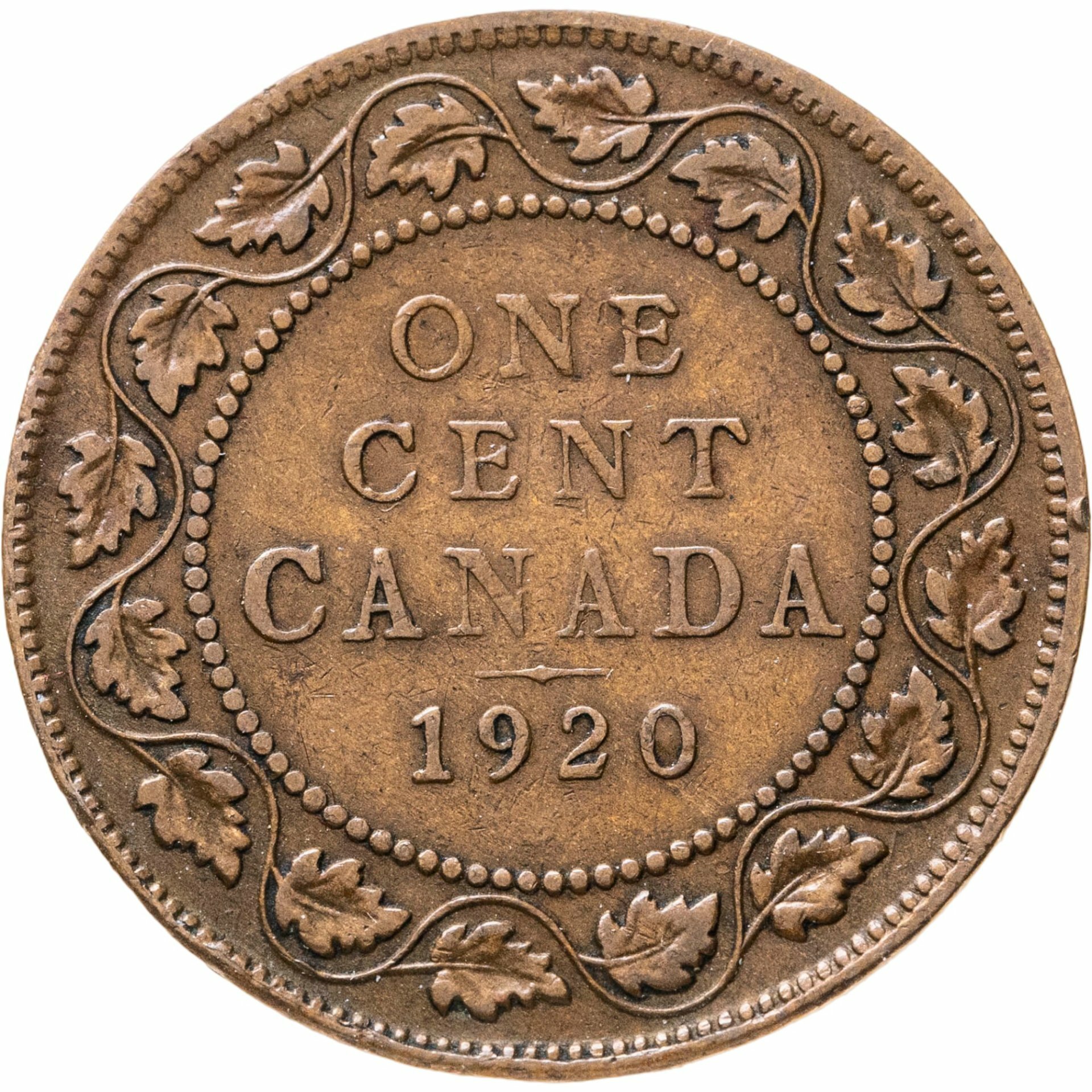 Канада 1 цент (cent) 1920 старый тип