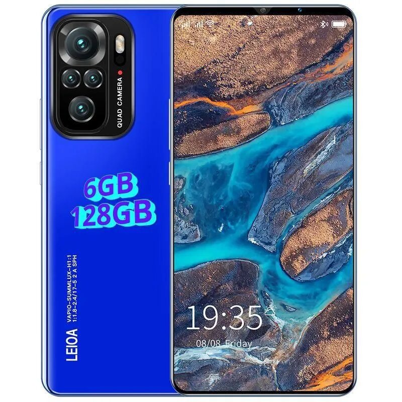 Мобильный телефон LEIOA Note10 Pro Синий 6GB/128GB, 2 SIM, Android