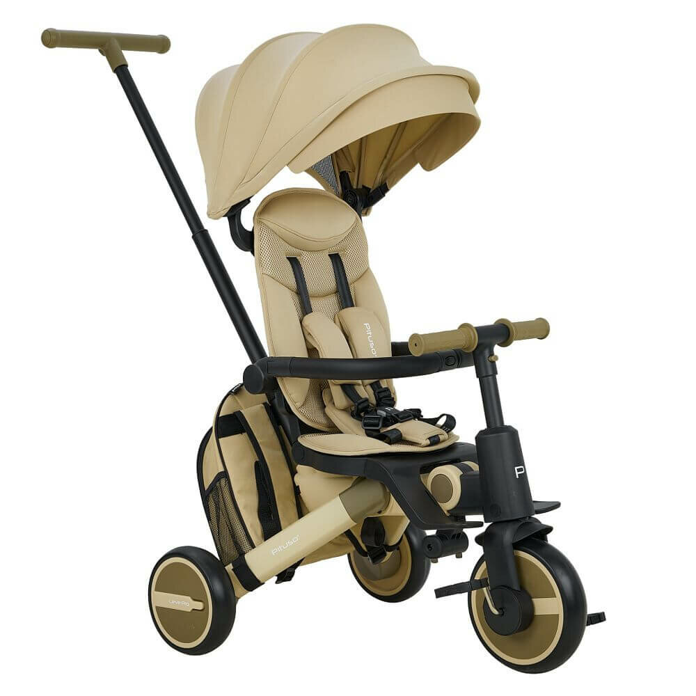 Pituso Leve PRO Plus (с сумкой), детский трехколесный велосипед с 1,5 до 5 лет, цвет Truffel 2026/бежевая рама