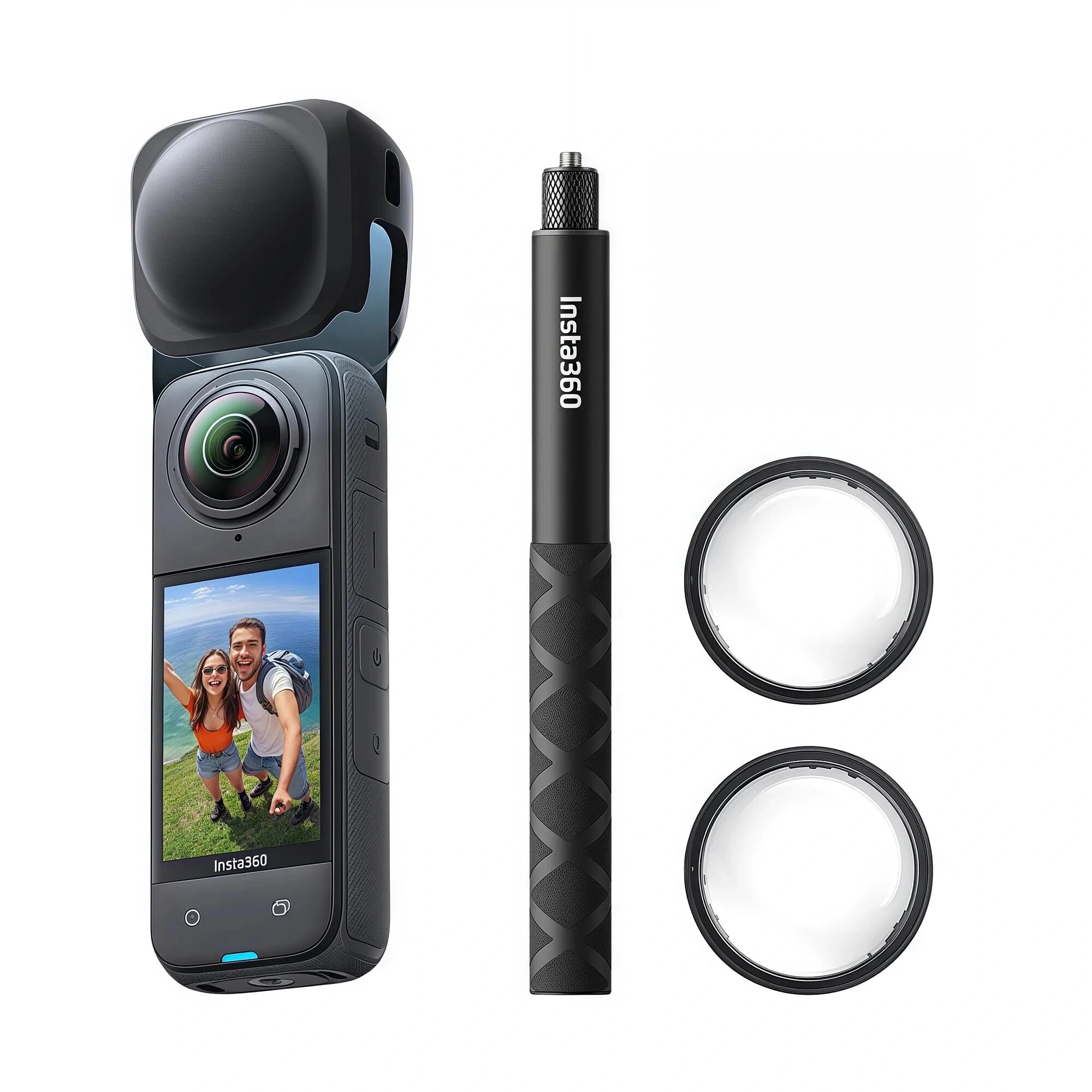 Экшн-камера Insta360 X4 Get-Set Bundle, 8K - водонепроницаемая, 360°, широкоугольная съемка