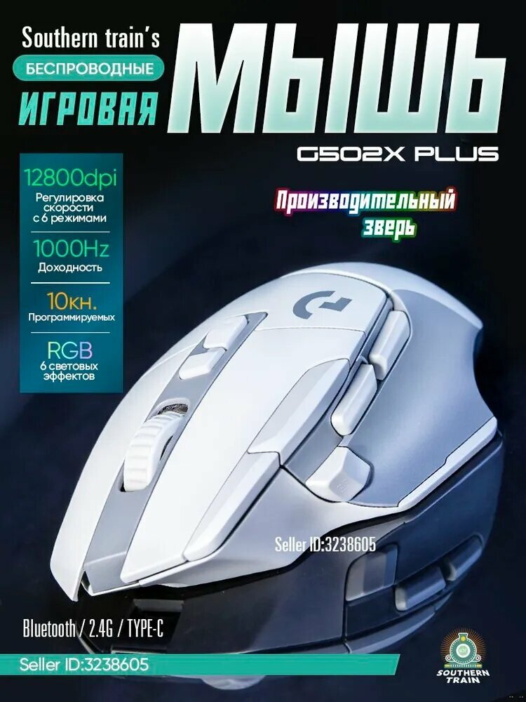 Игровая мышь беспроводная G502X PLUS, белый