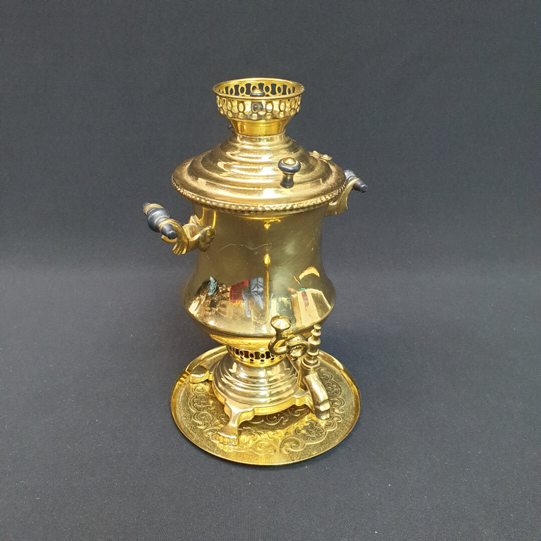 Винтажный винный самовар 24 см Эгоист, латунь, СССР.