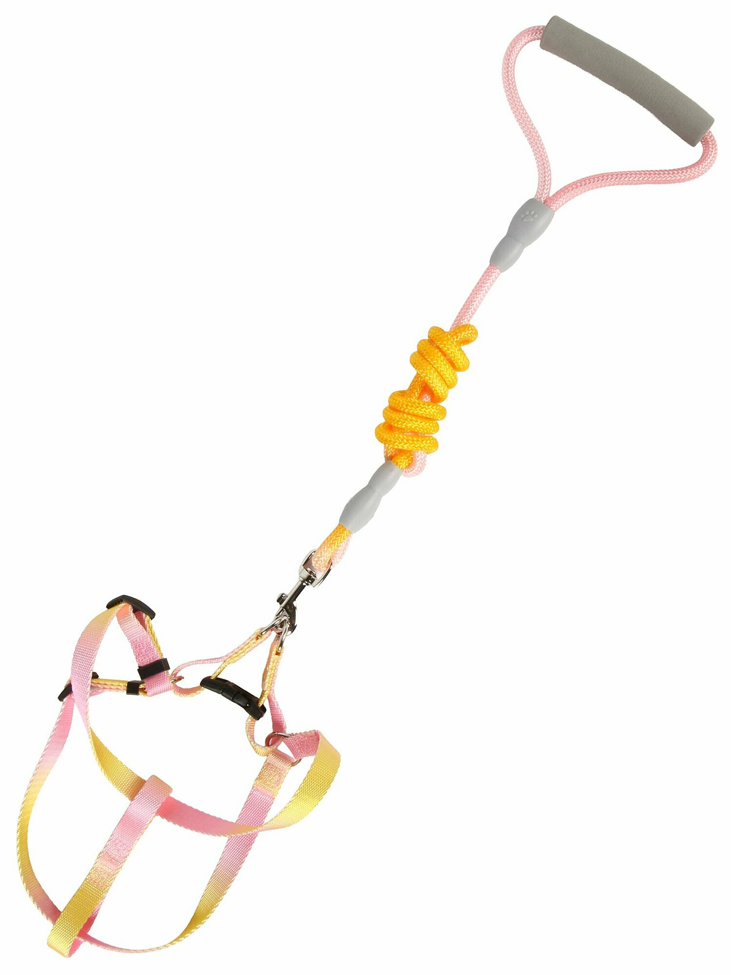 Поводок со шлейкой домашним животным, прорезиненная ручка, 120х1.5 см, аксессуар прогулочный Y4-11381