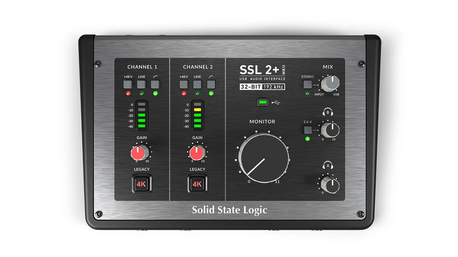 Аудиоинтерфейс Solid State Logic "SSL2+ MK2", USB Type-C, 2 микрофонных входа