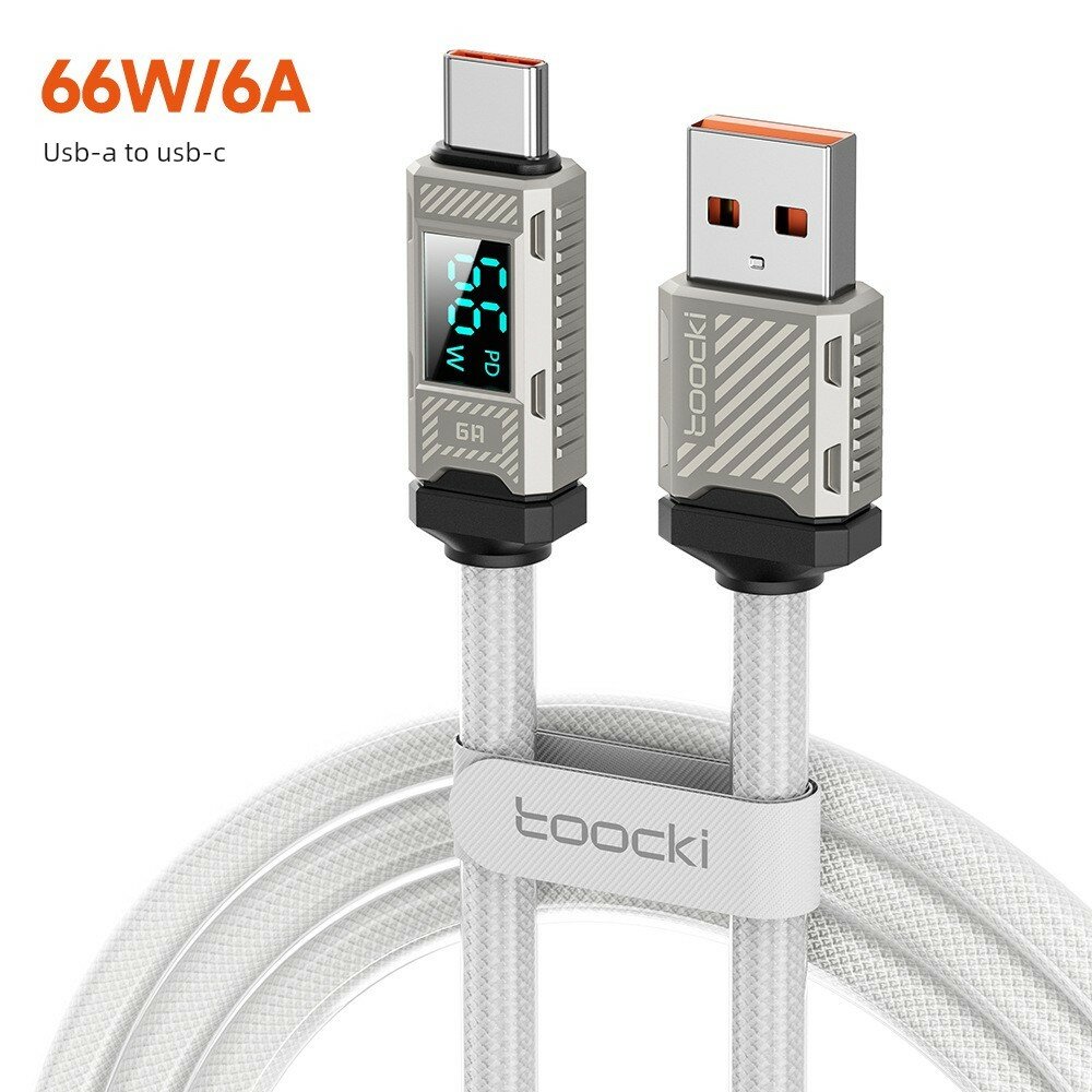 Белый кабель для зарядки с USB-C на Type-C, 66 Вт PD, 2 м длины для ноутбуков MacBook, планшетов iPad и смартфонов