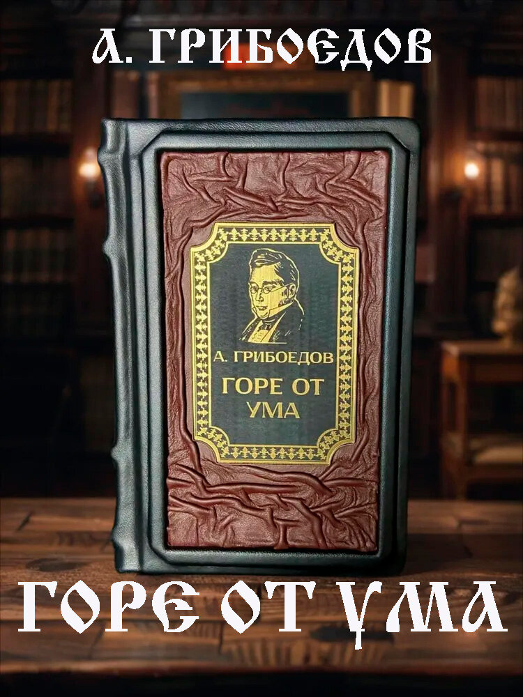 Книга Азбука "Горе от ума", А. Грибоедов, кожаный переплет, 350 страниц, 2024 г.