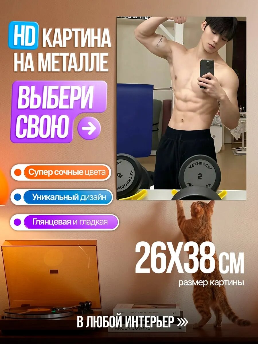 Картина на HD металле Спортсмен в зале