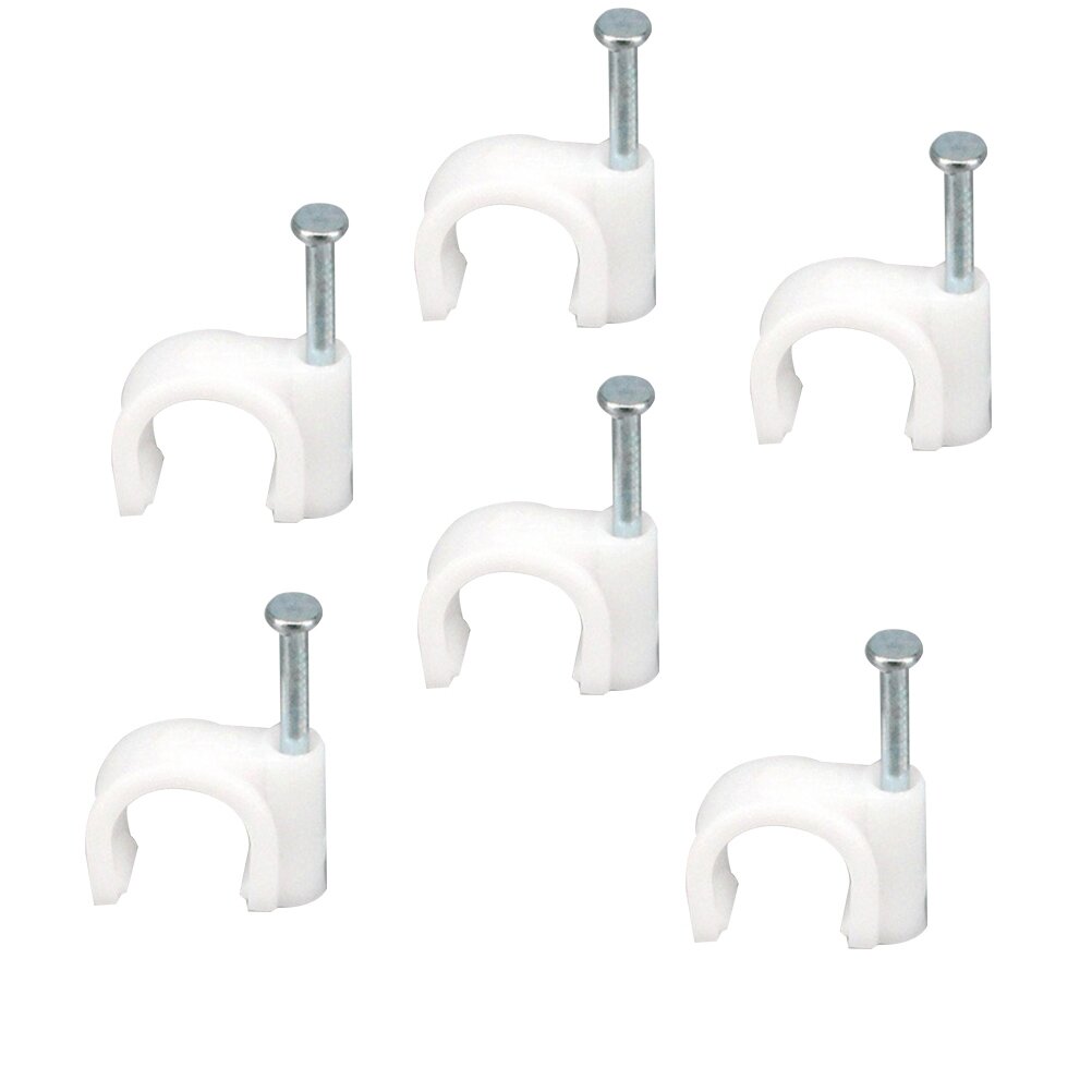 Белые пластиковые круглые кабельные зажимы 7 мм для крепления проводов, набор 200 шт