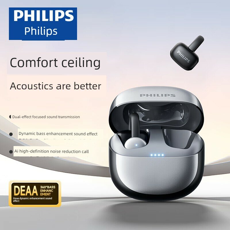 Philips TAT4469 беспроводные вкладыши Bluetooth с шумоподавлением, долгим сроком службы батареи, черные
