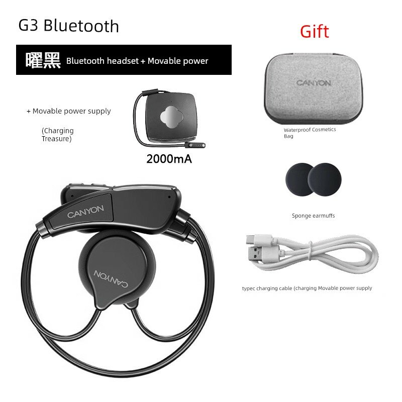 CANYON G3 беспроводные наушники Bluetooth с мобильным аккумулятором на 12 зарядок, водонепроницаемые для спорта и