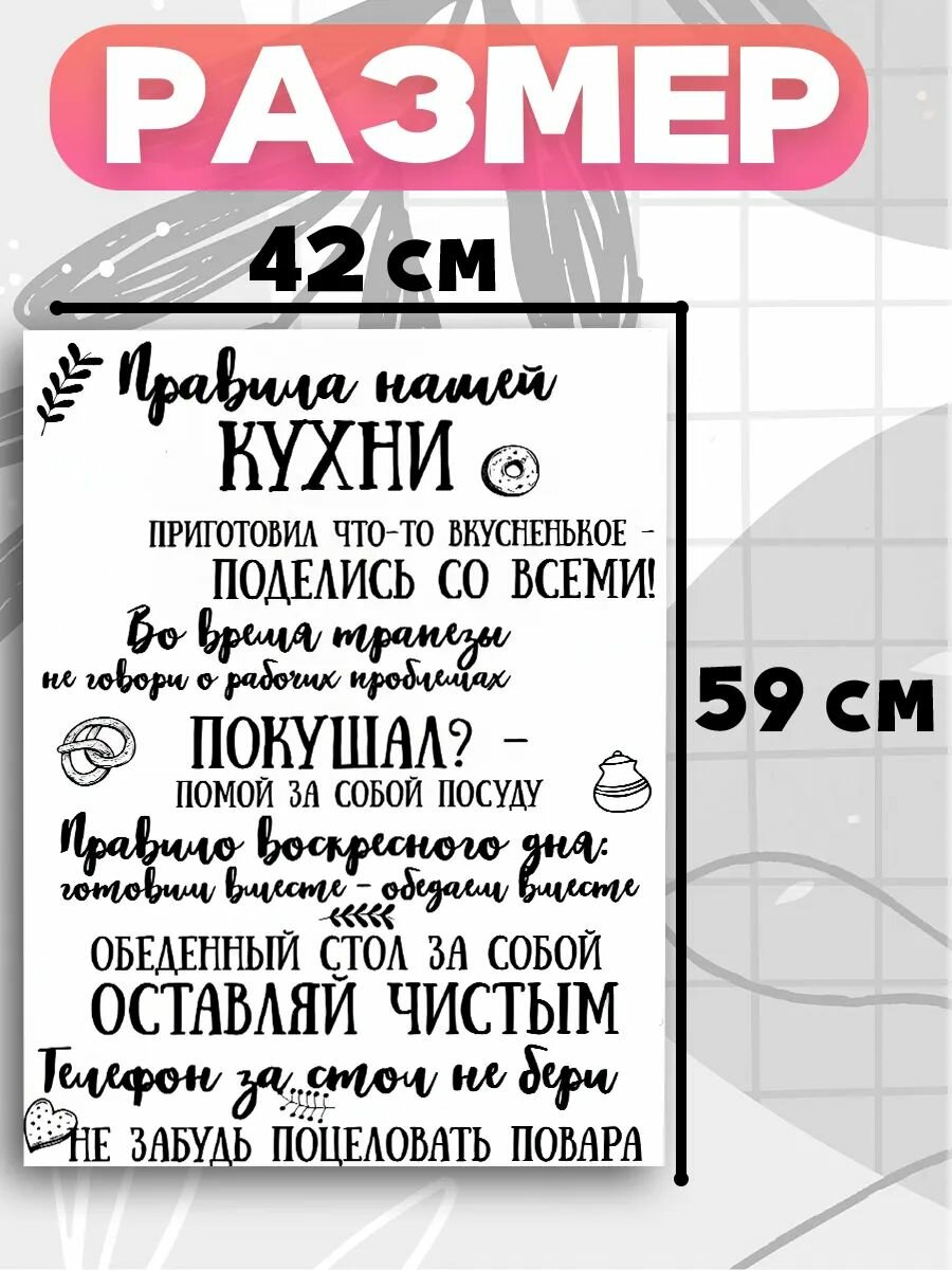Постер на стену Правила дома , плакат 1шт, А2 размер. — фото 1