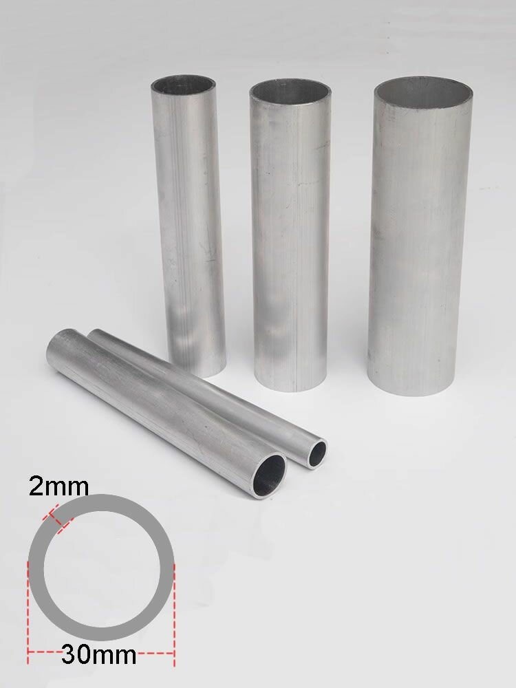 Труба алюминиевая 6063 круглая внешний диаметр 30мм толщина стенки 2мм длина 500мм 1шт Твердая прямая труба Высокая прочность