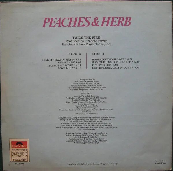 Peaches & Herb - Twice The Fire NM — фото 1