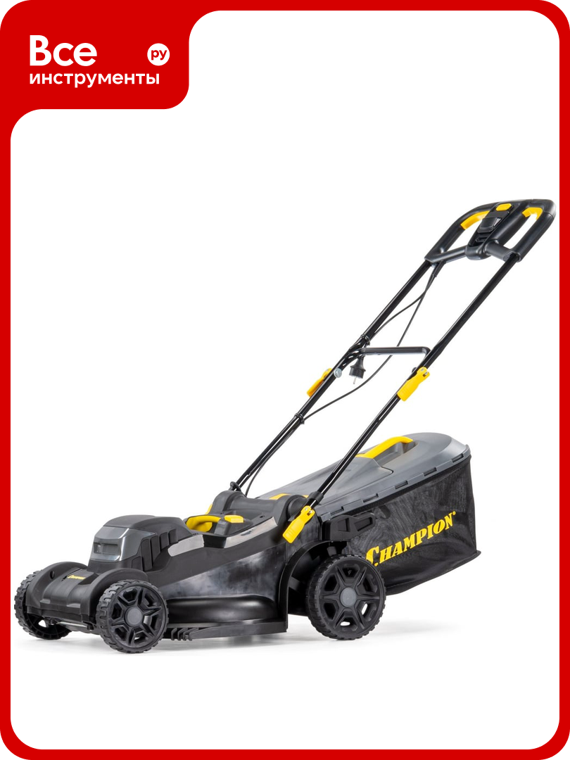Электрическая газонокосилка CHAMPION (1,9 кВт травосб. 40л ширина 440мм 25-75мм, 17кг) EM4419