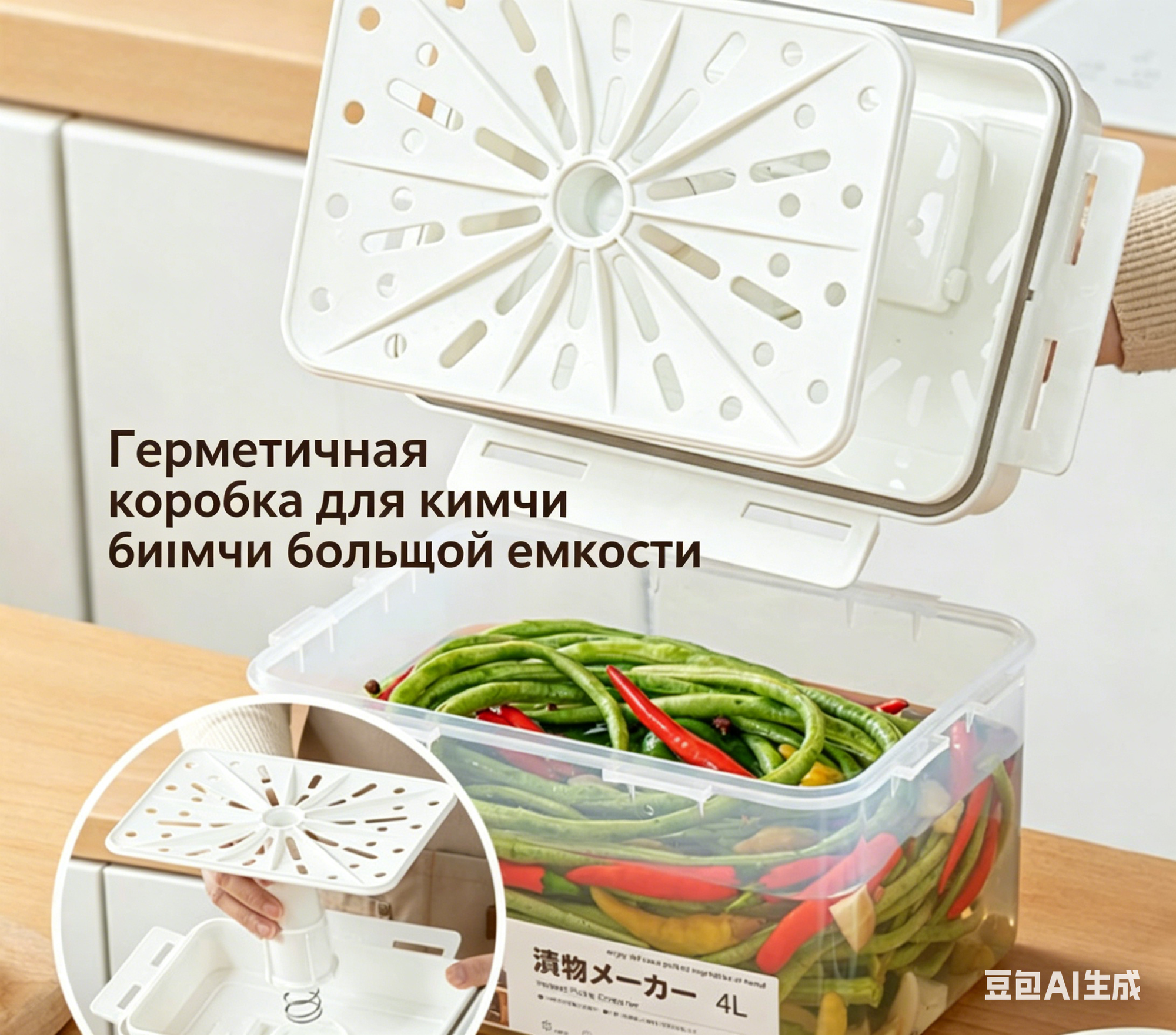 Герметичная коробка для кимчи большой емкости, контейнер для пищевых маринадов, 5 л