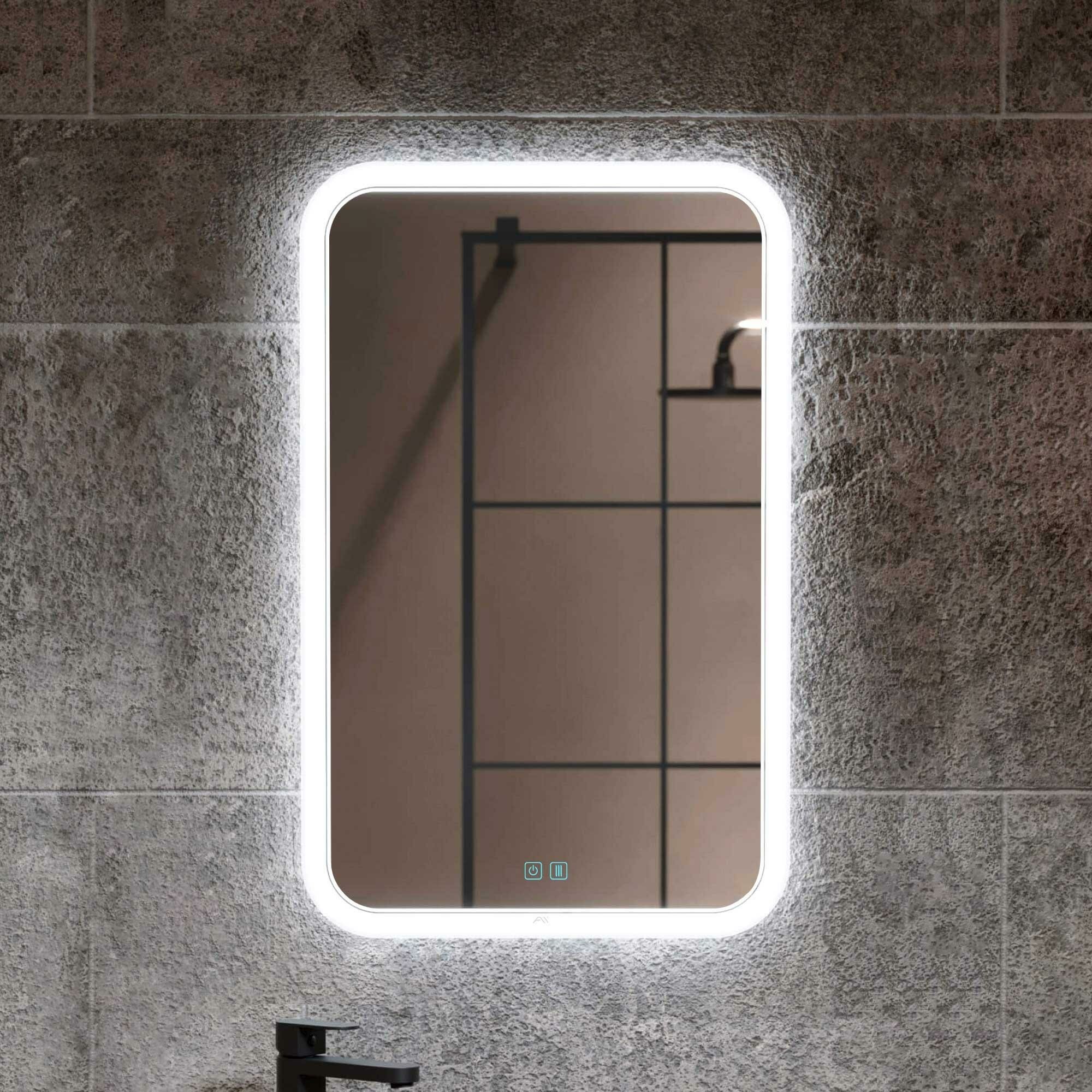 Зеркало Alavann Anna 50 ALV0016021 с подсветкой цвет Белый с сенсорным выключателем и подогревом