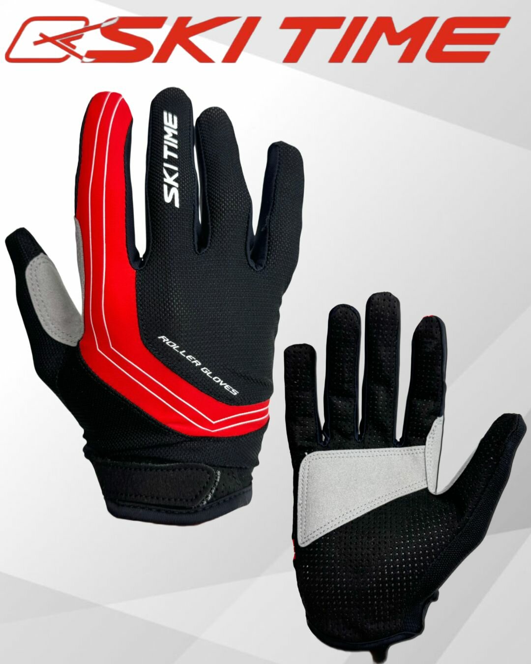 Перчатки для лыжероллеров SKI TIME ROLLER Sphere Black/Red, S