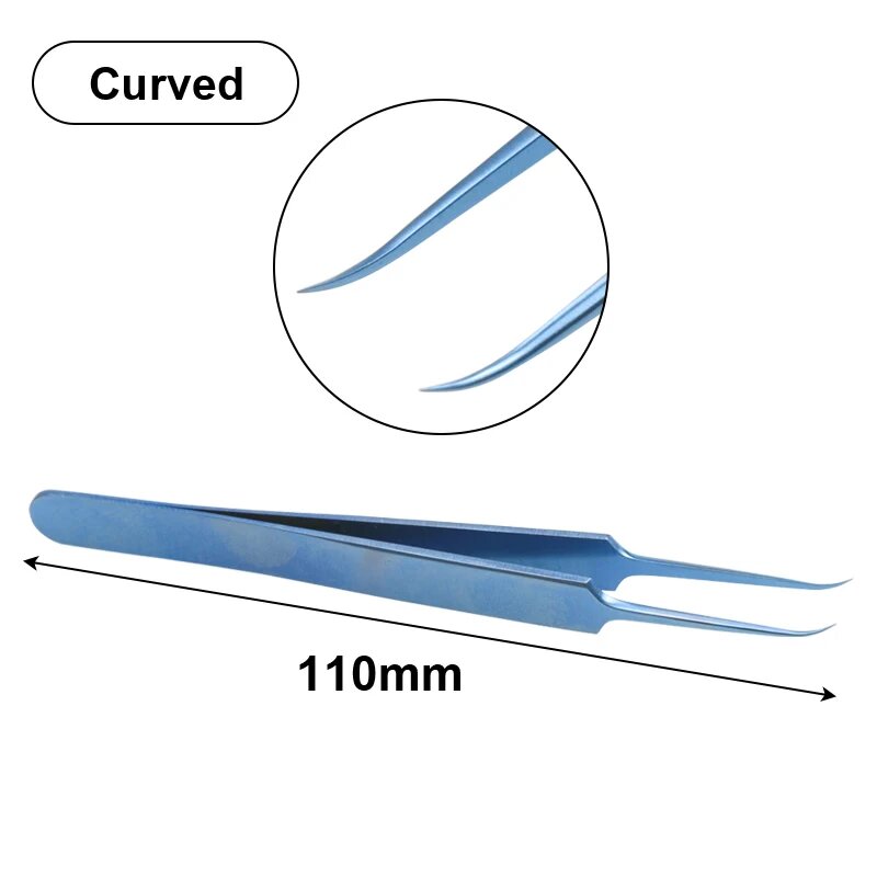 Пинцет Curved 110mm для имплантации волос из титанового сплава