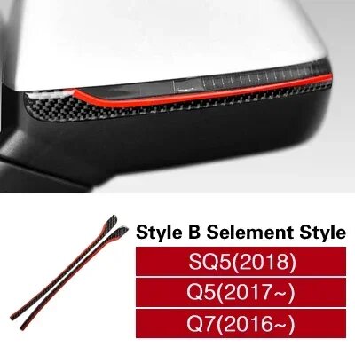 Наклейки на зеркало Audi Q5/Q7/SQ5 Style B Black Red