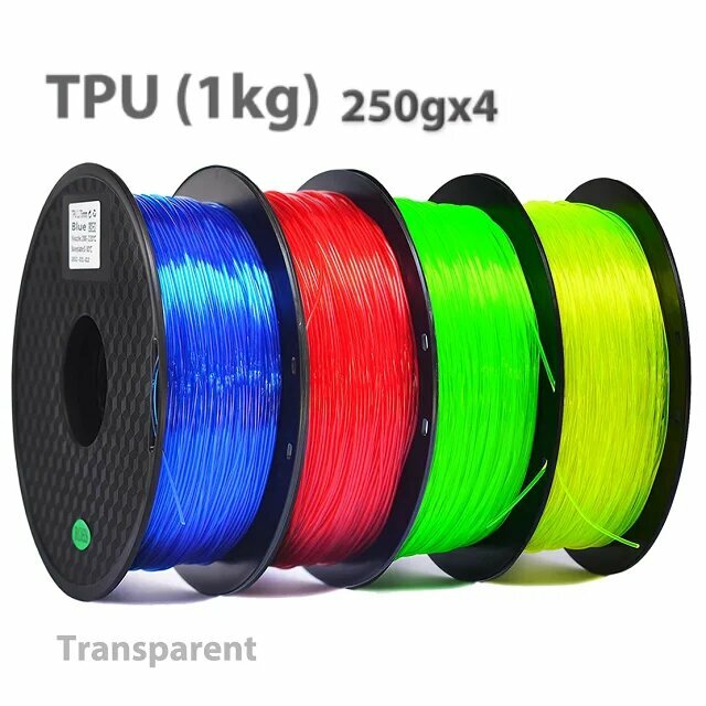 TPU нить 3D 1.75 мм, Set B-250gx4, 1 кг
