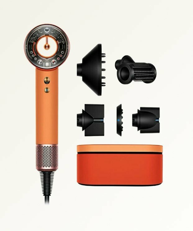 Фен Dyson HD16, Apricot Topaz, 3 насадки, холодный воздух, кейс, 1600 Вт