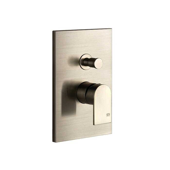 Встраиваемый смеситель для душа и ванны Gessi 44634#149 С внутренней частью, латунный, рычажный, настенный, никель, матовый, брашированный, с керамическим картриджем