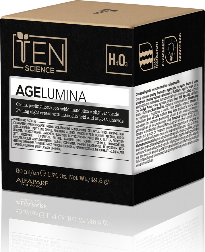 TEN SCIENCE Ночной пилинг-крем с миндальной кислотой и олигосахаридом Age Lumina Ten Science Age Lumina Peeling Night Cream 45ml