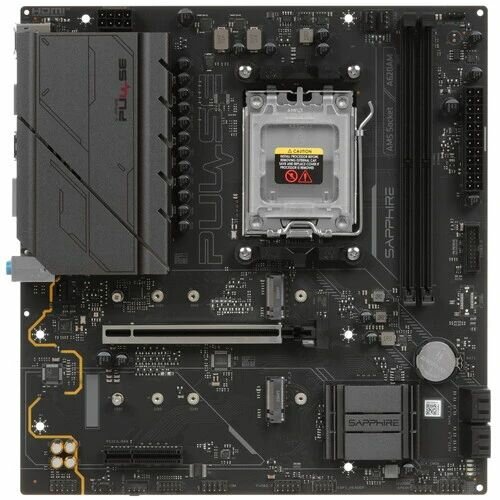 Материнская плата Sapphire PULSE A620AM - AM5, AMD A620A, 1xPCI-Ex16, 2xM.2, Micro-ATX