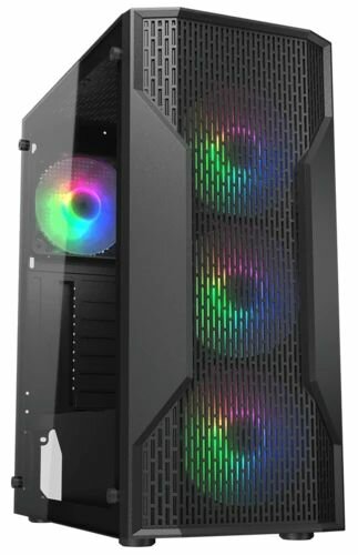 Компьютерный корпус Cougar MX110 RGB (MX110 RGB Black) черный - Midi Tower, ATX, USB 2.0 Type-A, USB 3.2 Gen 1 Type-A