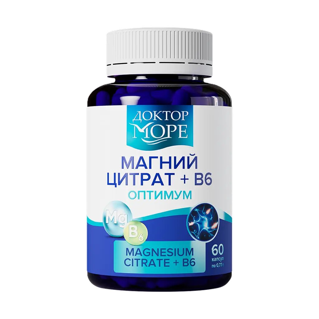 Доктор Море Магний цитрат+B6 оптимум/Magnesium Citrate+B6 optimum капсулы по 770 мг 60 шт