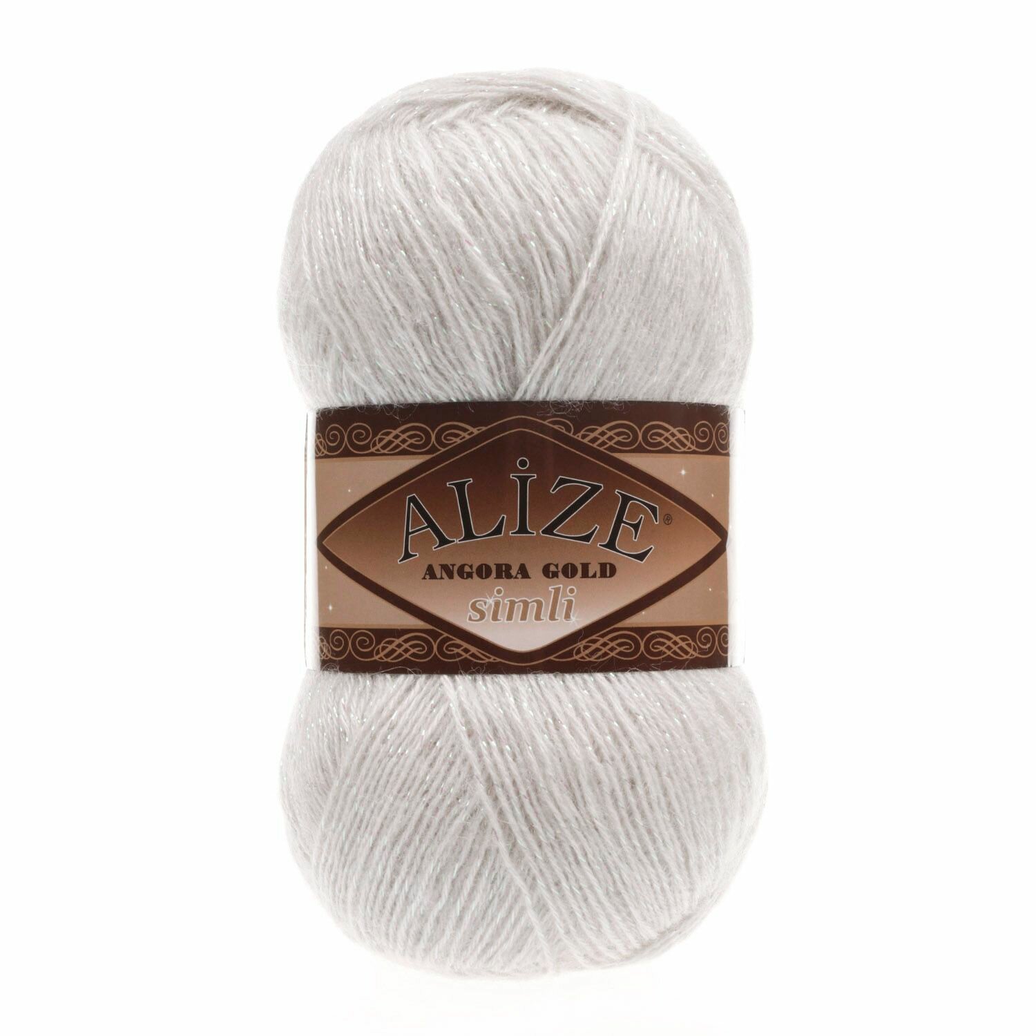 Пряжа для вязания Angora Gold simli Alize 1 моток (500 м, 100 гр), цвет 599 слоновая кость