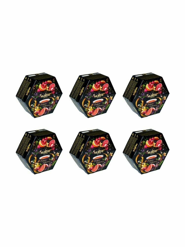 Maitre de The Чай подарочный "ассорти" Exсlusive Collection 12 вкусов, 120 г, 6 шт