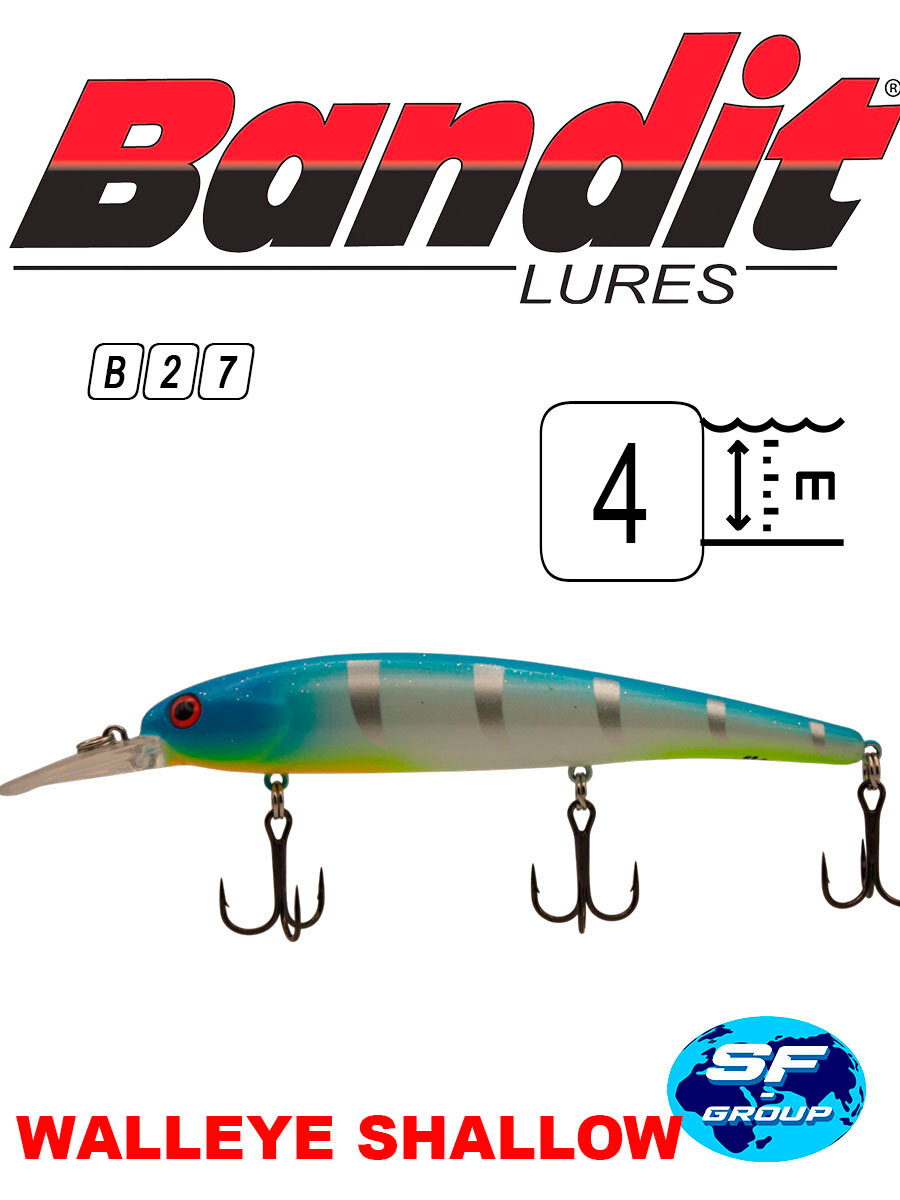 Воблер Bandit Walleye Shallow 12 см 17,5 гр заглубление 4м #B27